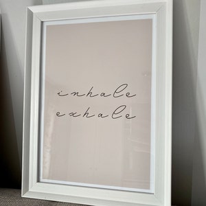 Inhale Exhale Print, Typography Art, Boho Abstract Art, Typography ...