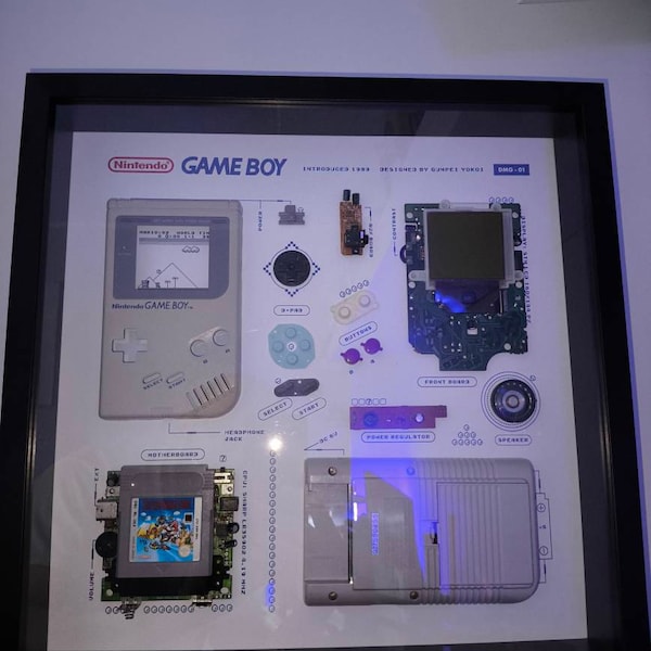 Miniboy - Framed Super Mario Themed Classic Gameboy Disassembly Art ...