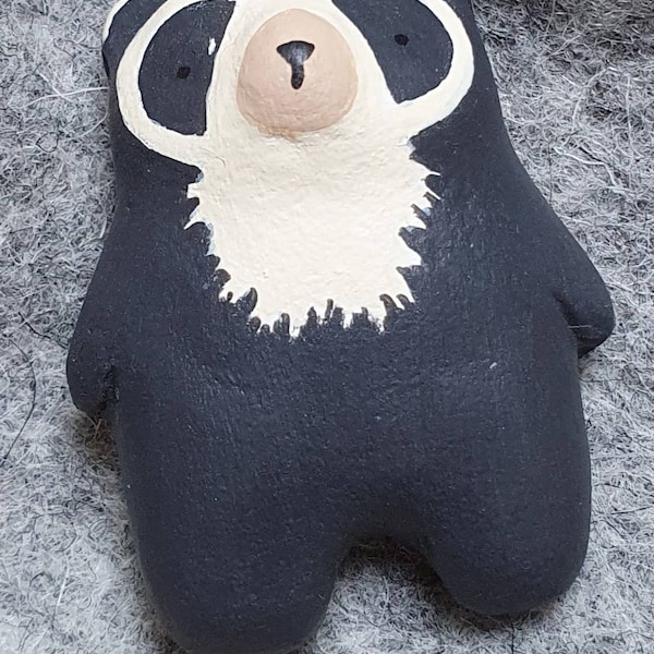 Tiny Pigeon Miniature Sculpture Hand Painted Clay Figurine Animal Totem ...