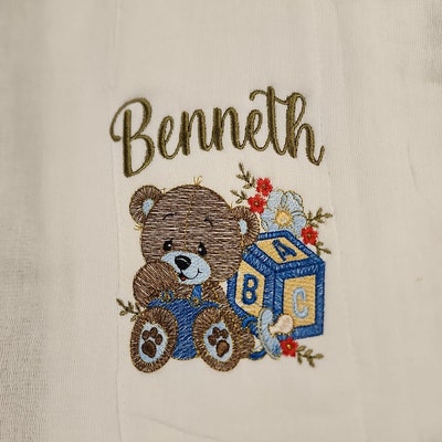 Cute BEAR Embroidery Design, Baby Boy Bear Machine Embroidery Design ...
