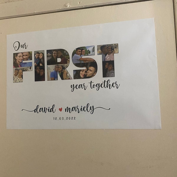 Our First Year Together Personalized Photo Collage, One Year ...