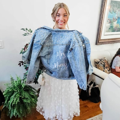 Embroidered Bride Denim Jacket, Bride Jean Jacket, Future Mrs Jacket ...