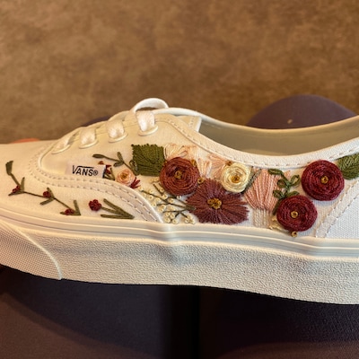 Custom Embroidered Vans Shoes by Hand to Order, Personalized Embroidery ...