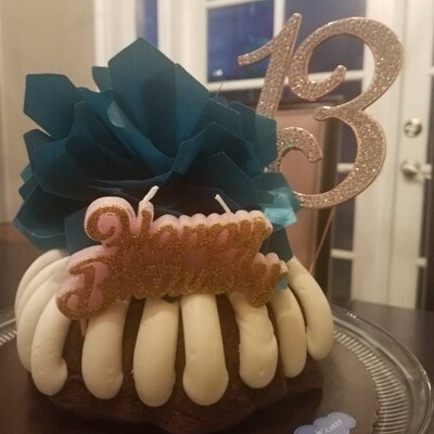 13 Cake Topper for 13th Birthday Party, Rhinestone Metal Number rose ...