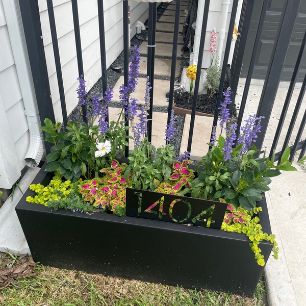 Modern Metal Address Yard Sign - Modern Address Sign - Metal Address ...