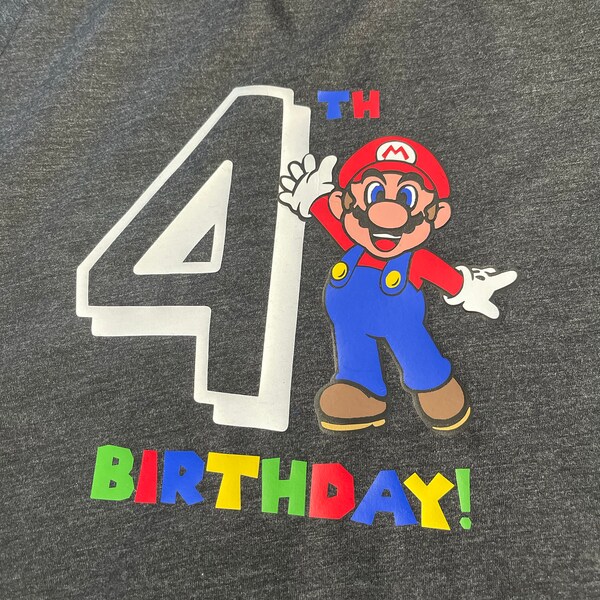 Super Mario 4th Birthday SVG, PNG, Jpg, Birthday Svg, Cricut ...