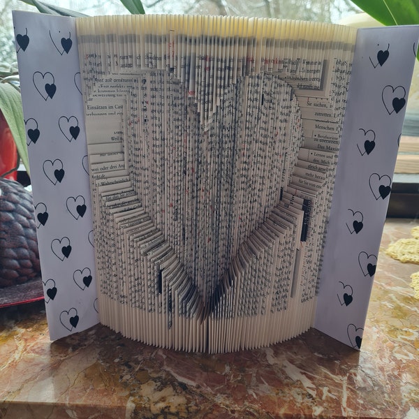 Heart Book Folding Pattern Valentines Gift Mothers Day Gift Wedding ...