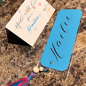Personalized Bookmark, Bookmarks Custom, Calligraphy Bookmarks, Tassel ...