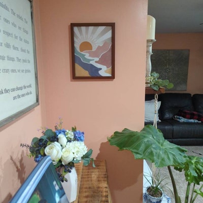 Abstract Boho Sun Prints, Ocean Waves Illustration, Printable Wall Art ...