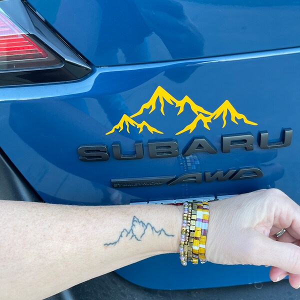 Mountain Range Decal - Multiple Colors and Sizes Available - Car Decal ...