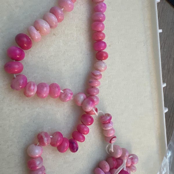 SCRATCH AND DENT, Pink and Cream Ethiopian Opal Rondelles, 3mm - 5mm ...