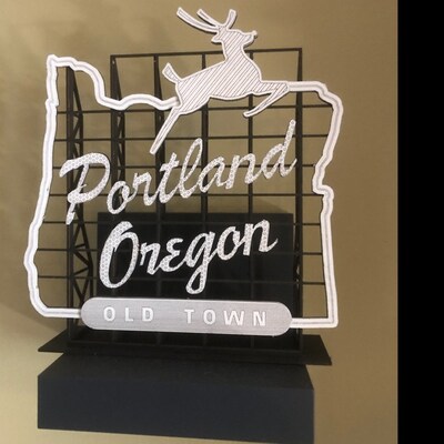 Portland Oregon Sign Model Kit, White Stag Sign, Made in Oregon, Retro ...