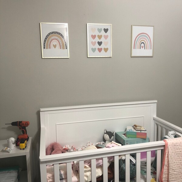 Rainbow Nursery Wall Art, Rainbow Prints Set of 3, Girls Room Decor ...