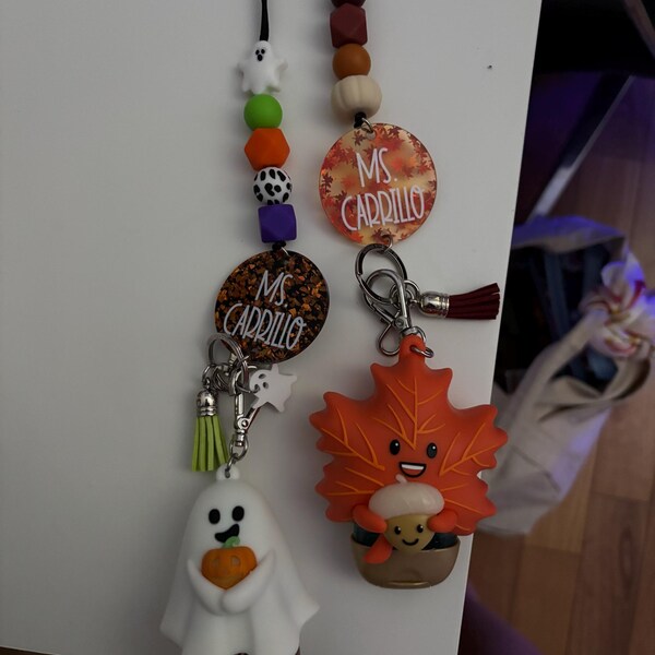 Fall Teacher Lanyard - Personalized Lanyard for Keys or ID Badge ...