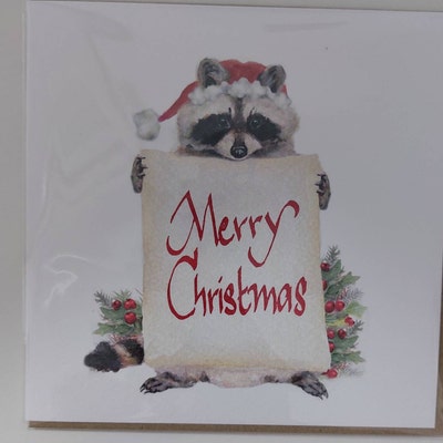 Festive Crow Christmas Card - Etsy