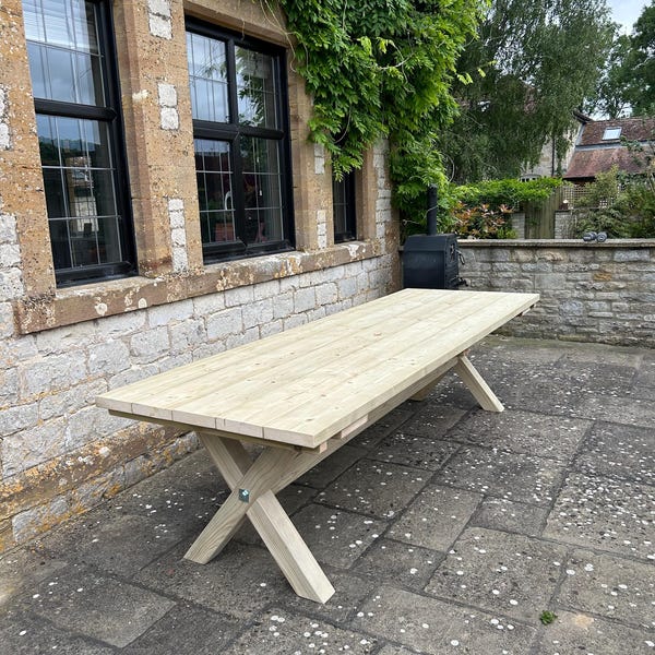 Garden Outdoor Patio Terrace X Frame Dining Table - Etsy UK