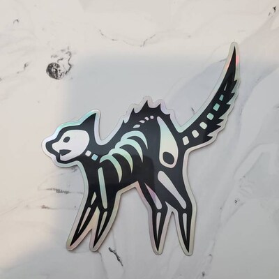 Scaredy Cat Sticker Holographic or Glossy Vinyl 3 X 2.5 - Etsy