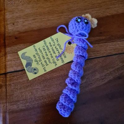 Worry Worm Tags & Worry Worm Cards for Crochet Worms, Loom Worms, the ...
