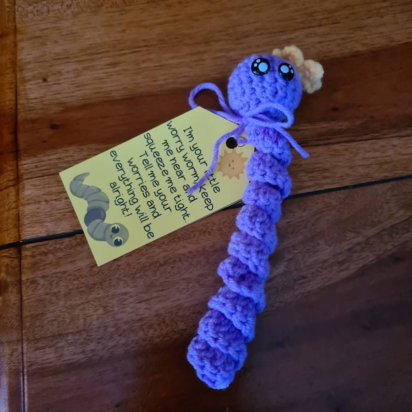 Worry Worm Tags & Worry Worm Cards for Crochet Worms, Loom Worms, the ...