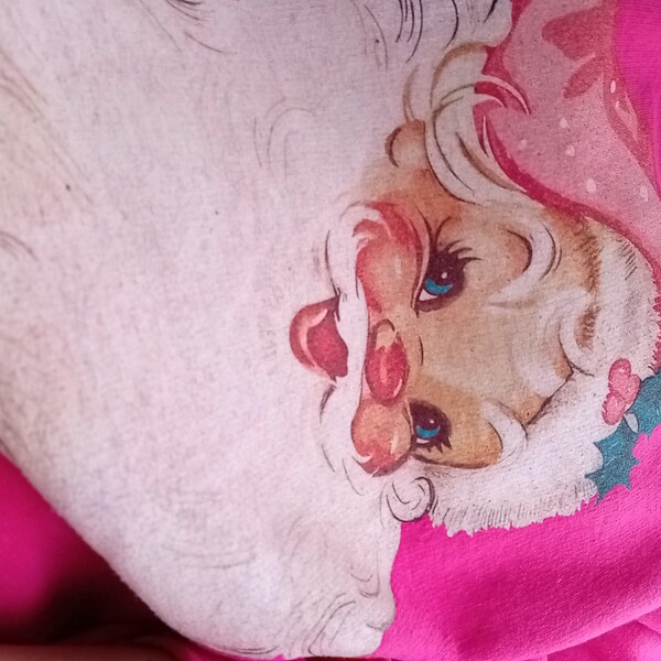 Pink Santa Retro Christmas T-shirts Sweatshirts for Women Pink ...