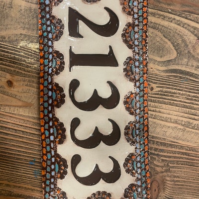 Personalized Red Floral Border Address Sign or House Number - Etsy