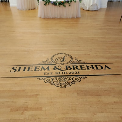 Custom Wedding Dance Floor Decal Removable Personalized Wedding Date ...