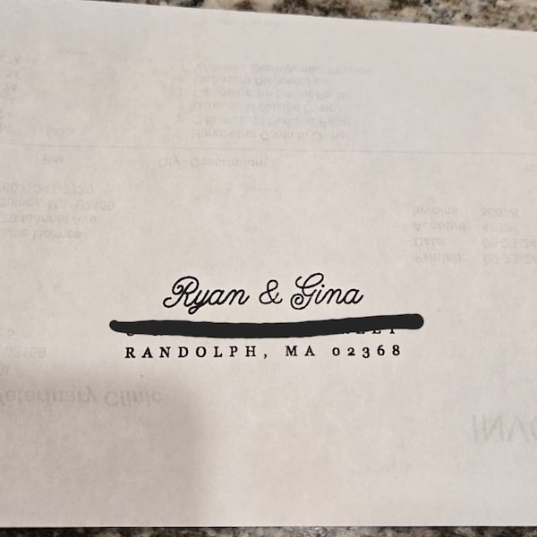 Calligraphy Return Address Stamp, Custom Address Stamp for Wedding ...