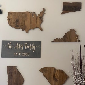 Virginia Rustic Wood State Wooden Virginia State Rustic - Etsy