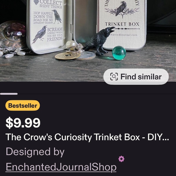 The Original Crow's Curiosity Trinket Box With Treasure Collection ...