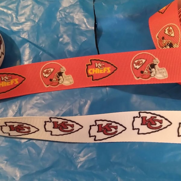 Kansas City Chiefs Inspired 7/8" or 1.5" Grosgrain Ribbon And/or ...