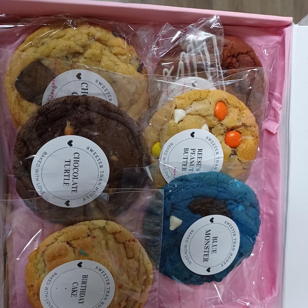 Gourmet Cookies Gift Box: Artisanal Baked Assortment. Half Dozen or ...