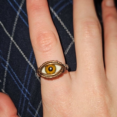 AWAKENING EYE RING// Glass Eye Ring// Eye Jewelry// Evil Eye Ring ...