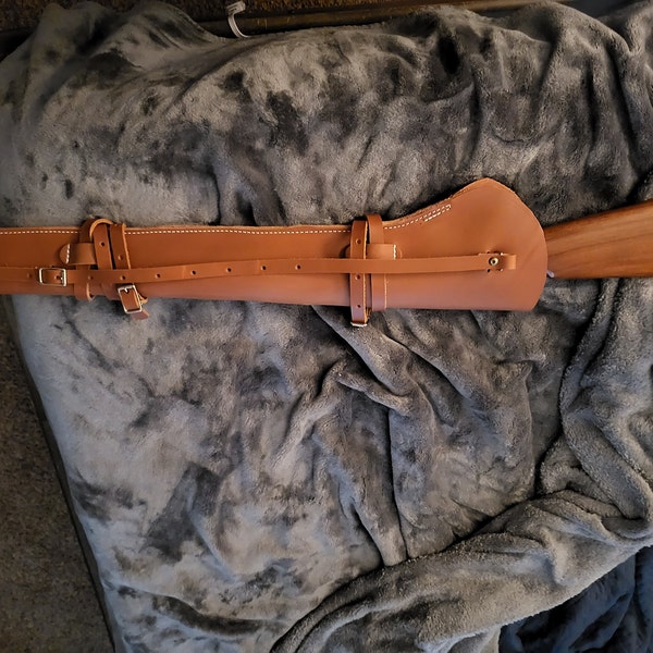 Leather Rifle Scabbard for Lever Action Carbine Horseback or ATV ...