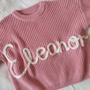 Personalised Childrens Name Jumper Oversized Personalised Jumper Hand ...