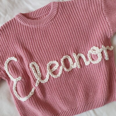 Personalised Childrens Floral Initial Jumper Hand Embroidered - Etsy