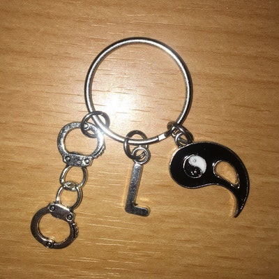 SALE Set of 2 Yin Yang Keychains, Handcuff Keychains, Initial Keychains ...