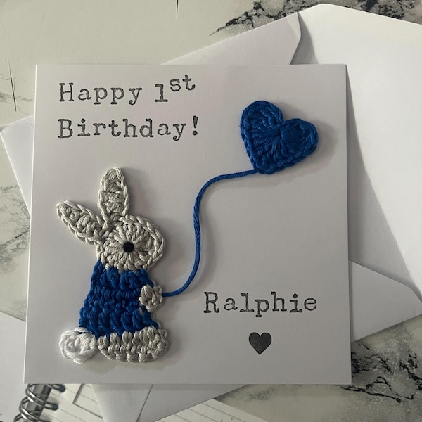 Personalised New Baby Card | Crochet Elephant New Baby Card | New Baby ...