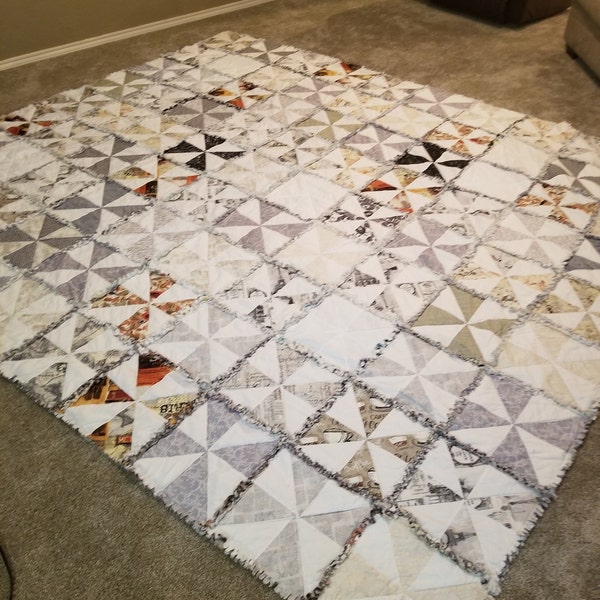 Scappy Potato Chip Block Quilt Multi Colored 80.5”x85” - Etsy
