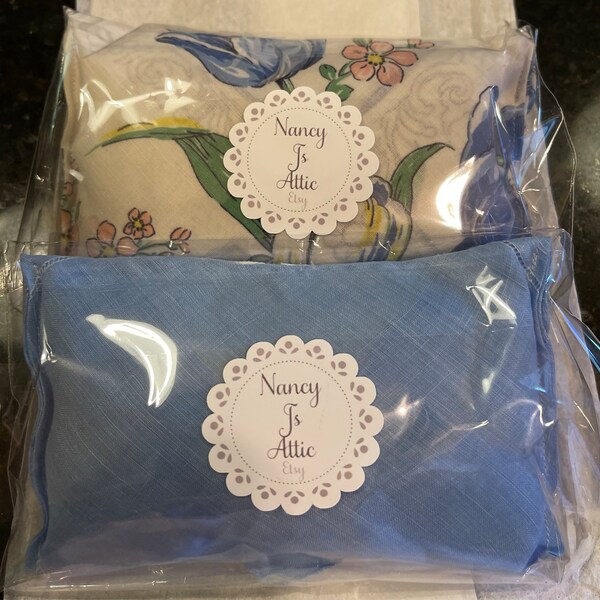 Colorful Embroidered Drawer Sachets Made From Vintage Hankies, Lavender ...