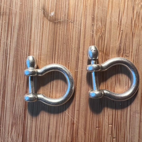 21x25mm Silver Plated Shackle Clasp With Screw, U Lock Clasps, Sailor ...