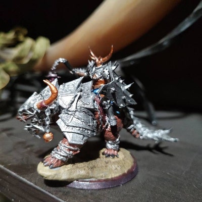 Chaos Knight on Armored Muscular Beast Flail and Shield, Oathbreaker ...