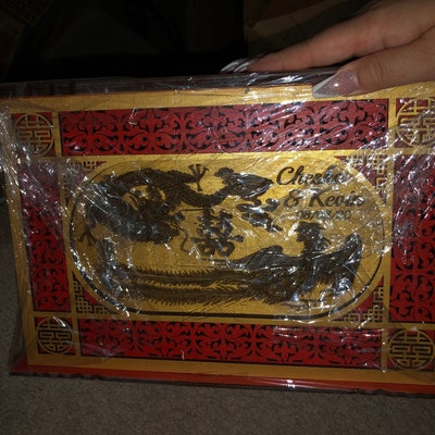 WEDDING MONEY BOX Chinese Eastern Personalised Monogrammed Envelopes ...