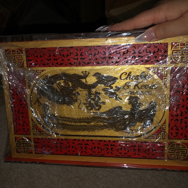 WEDDING MONEY BOX Chinese Eastern Personalised Monogrammed Envelopes ...