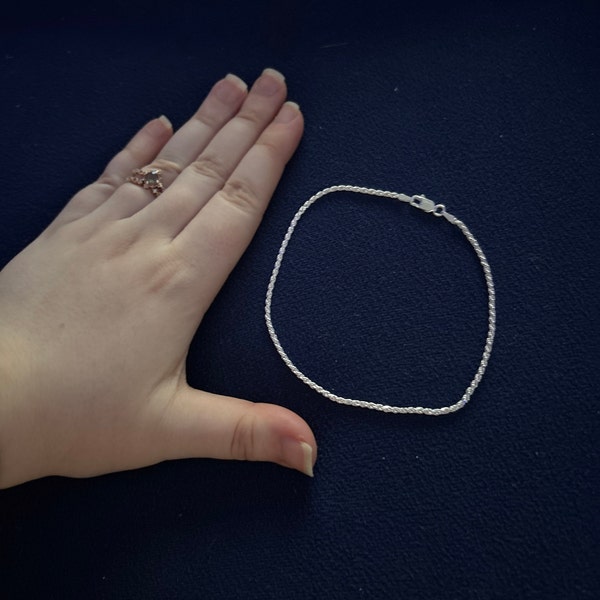 Italy 925 SOLID Sterling Silver Diamond-cut ROPE Chain Necklace or ...