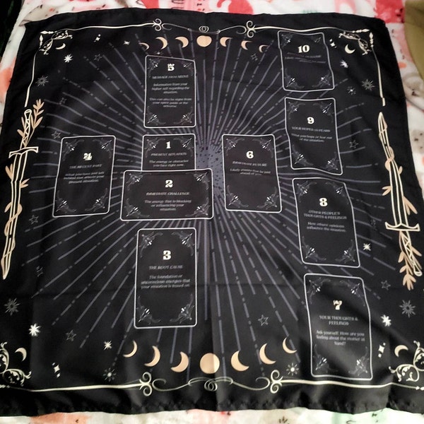Tarot Spread Cloth With Celtic Cross | Tarot Reading Cloth | Learn ...