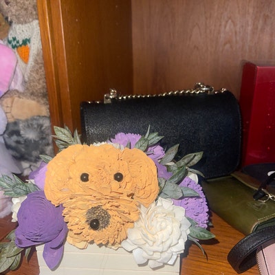 Two Dog Bouquet With 2 Dozen Flowers in Shallow Box Crate - Etsy