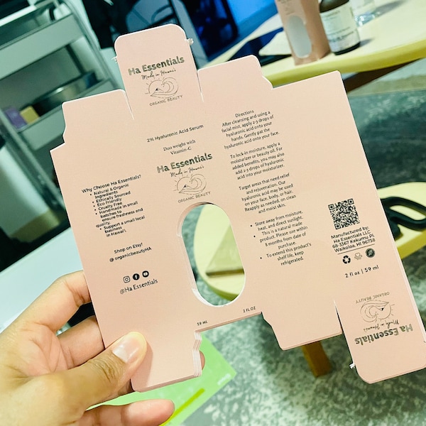 Editable Canva Rectangular Box Template Cosmetic,custom Product Box ...