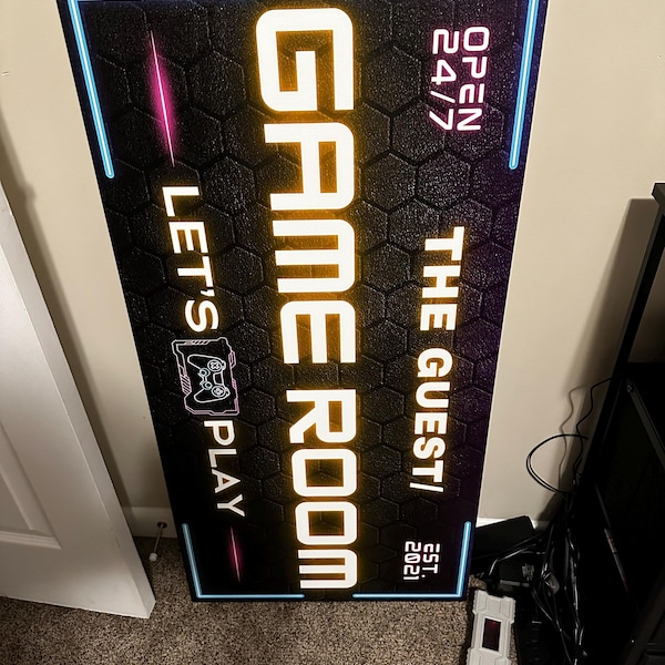 Game Room Sign, Custom Arcade Wall Art, Personalized Gifts for Him ...