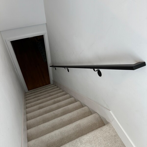 Metal Handrail 1-1/2x 1-1/2 Modern Powder Coated, Angled Finish - Etsy