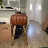 Leather Breakfast Bar Kitchen Counter Stool - Wood Legs Pommel Horse ...